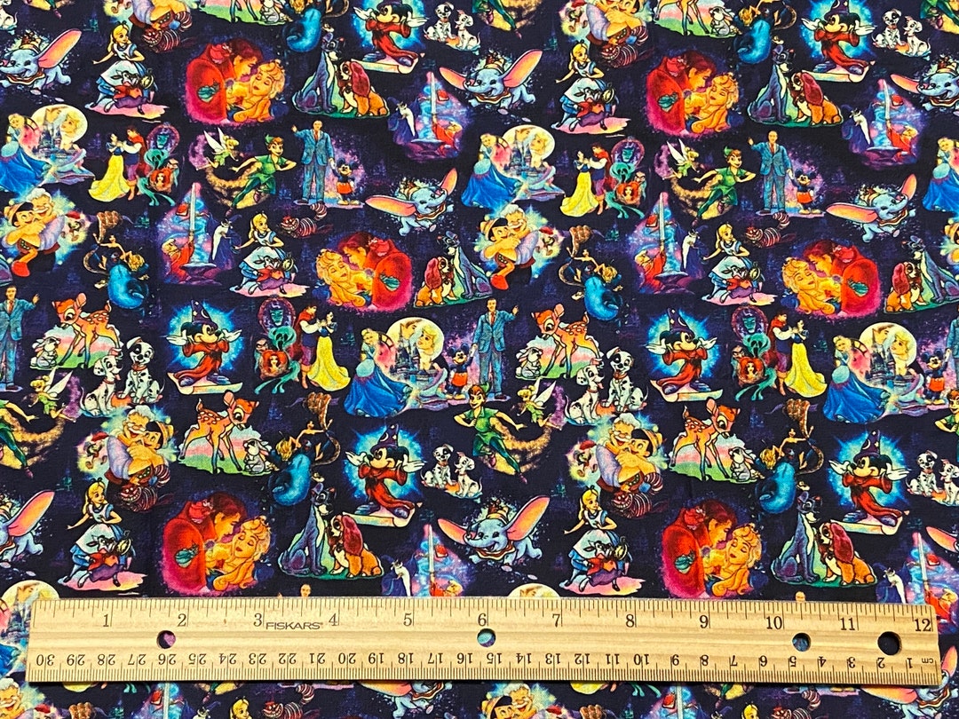 Disney Fabric Walt Pinocchio Cinderella Snow White Sorcerer Dumbo