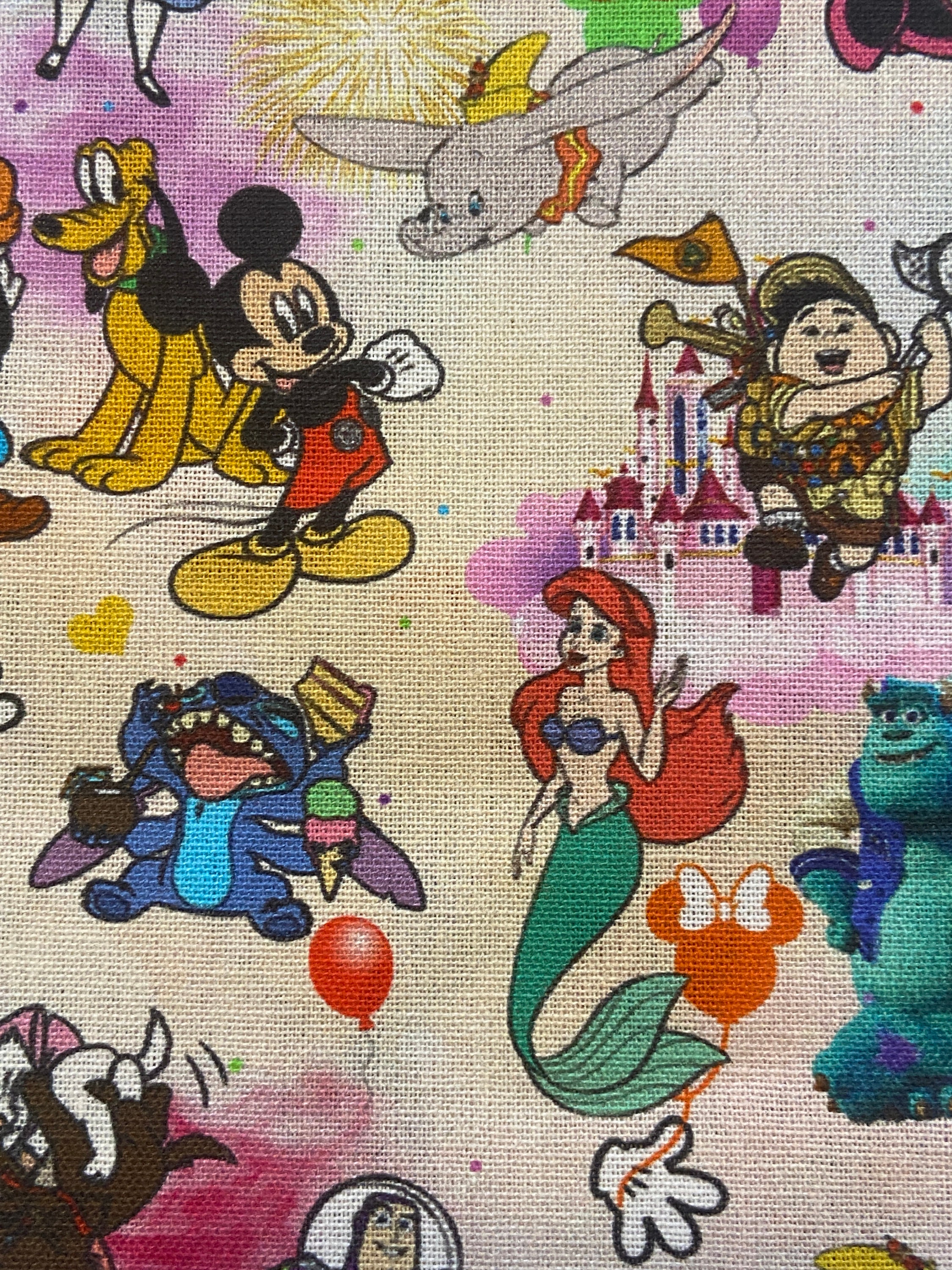 Disney Fabric Disney CHARACTERS Fabric Mickey Mouse Minnie | Etsy