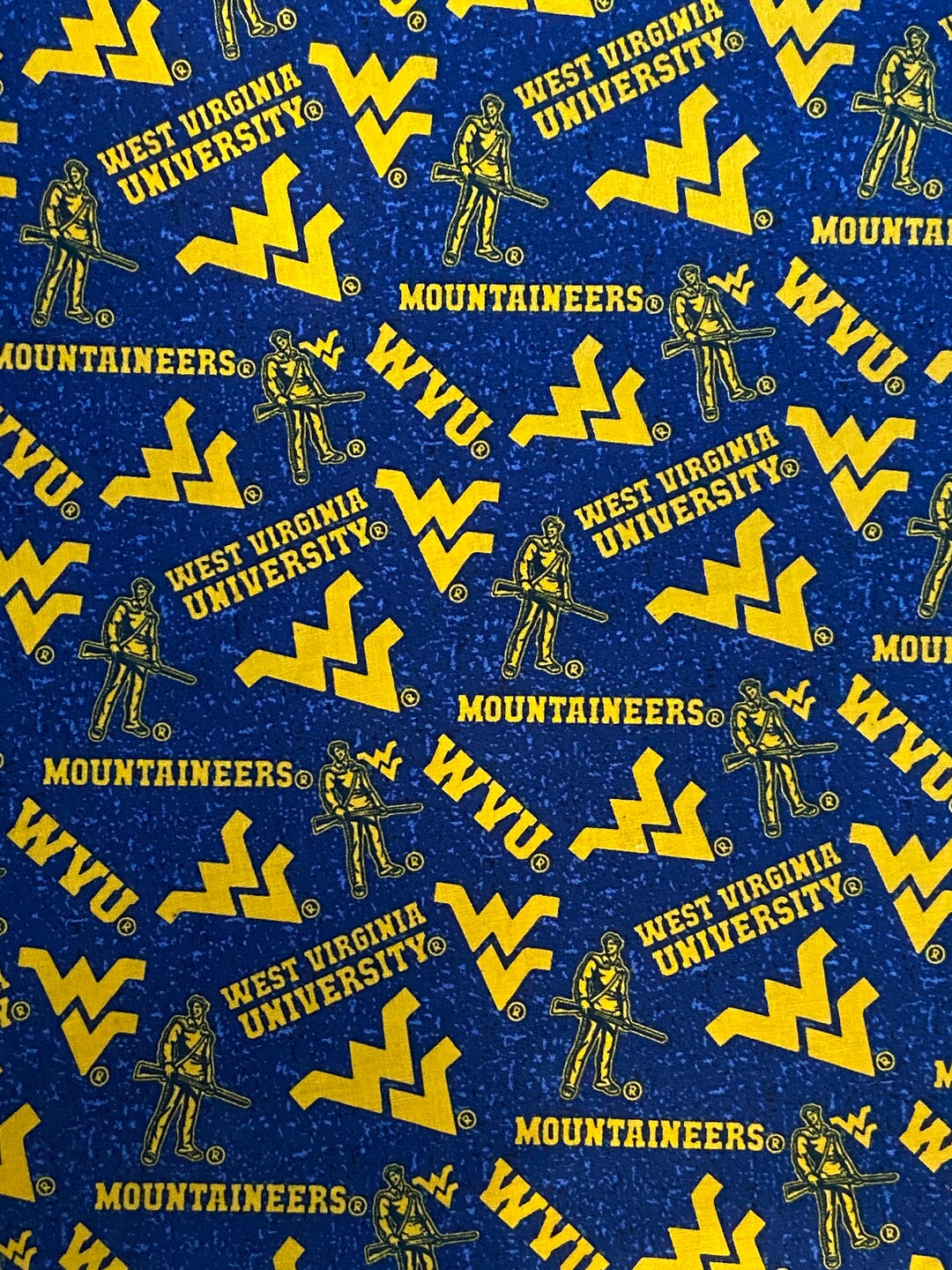 WVU Fabric West Virginia Fabric WVU Mountaineer 100% - Etsy