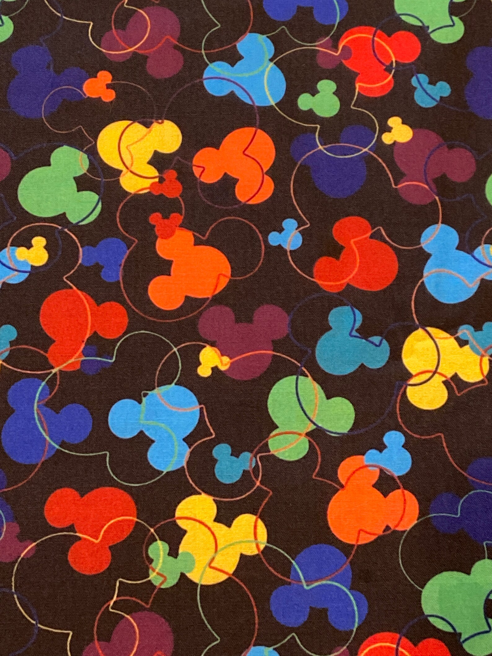 Mickey Fabric Mickey Heads Fabric Colorful Mickey Fabric - Etsy