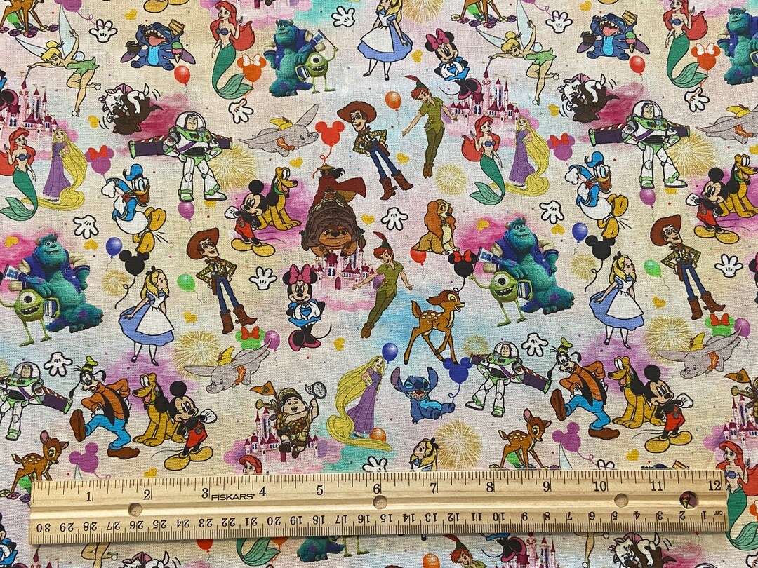 Disney Fabric, Disney CHARACTERS Fabric, Mickey Mouse, Minnie Mouse ...