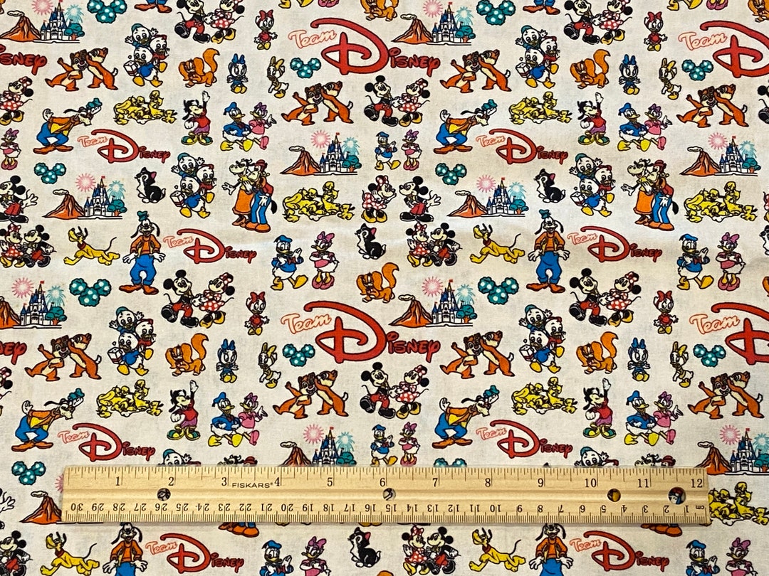 Mickey Mouse Fabric , Team Disney, FAB 5 Fabric, 100% Cotton, Mickey ...