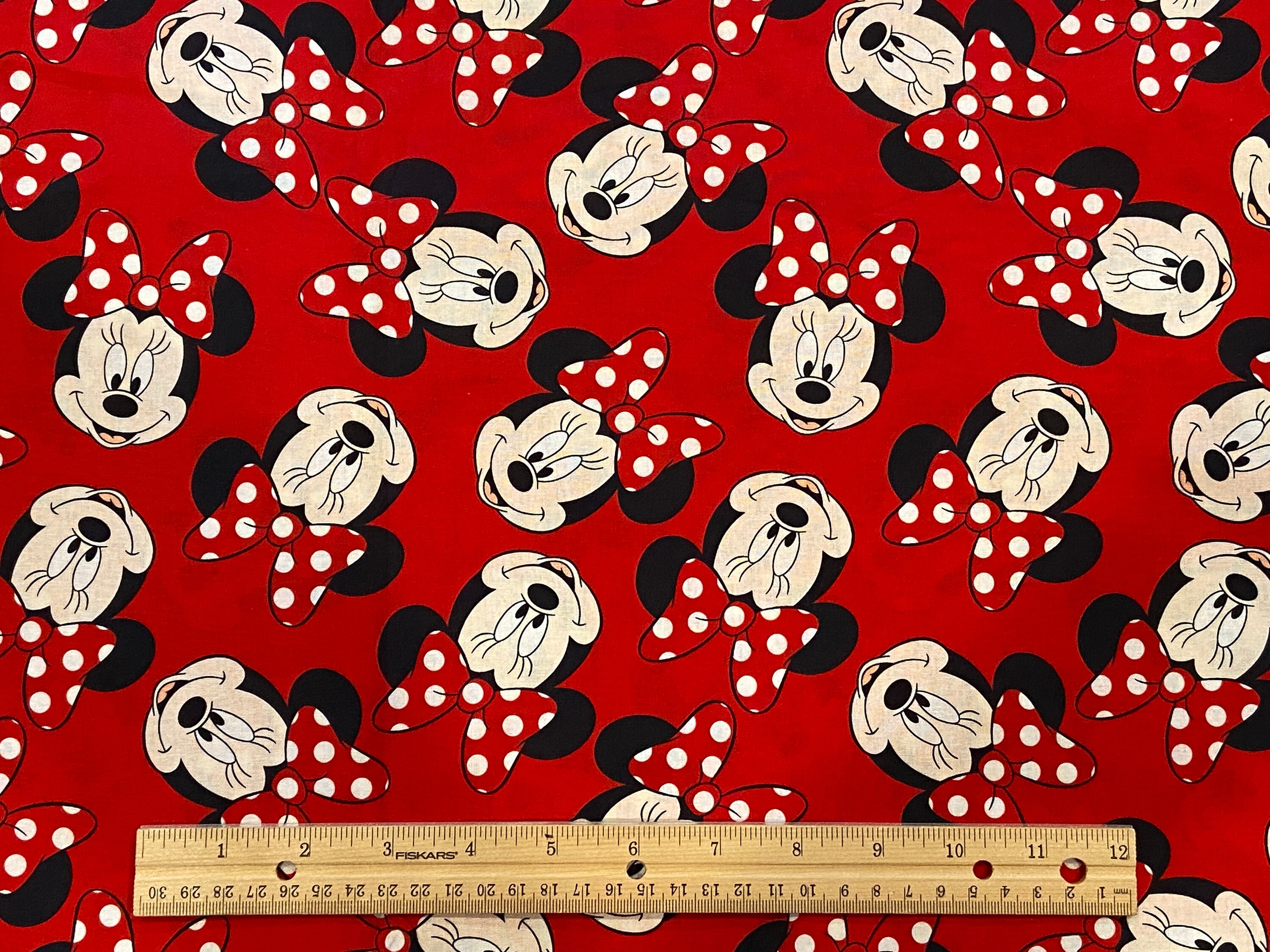 Minnie Mouse Head Red fabric Fat Quarter FQ Jewelry Making & Beading ...