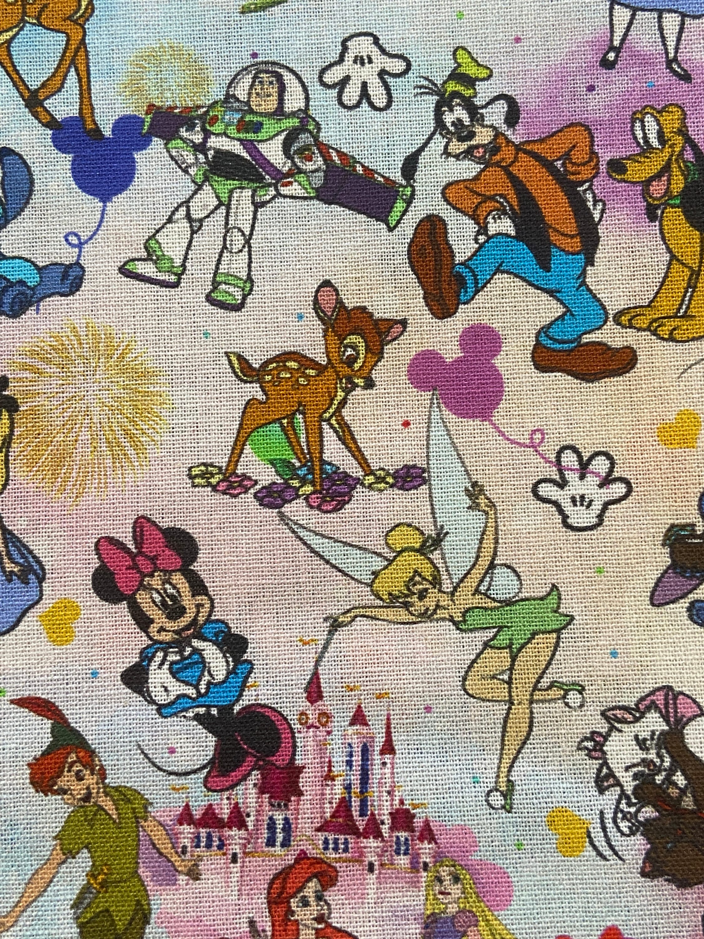 Disney Fabric Disney CHARACTERS Fabric Mickey Mouse Minnie | Etsy