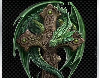 Dragon Cross Auto Sticker by Anne Stokes | Etsy