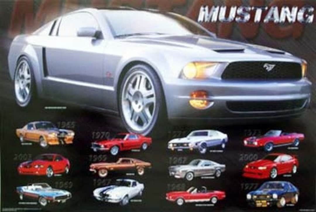 Ford Mustang Evolution Poster - Amazing History Collage - Rare Hot New ...