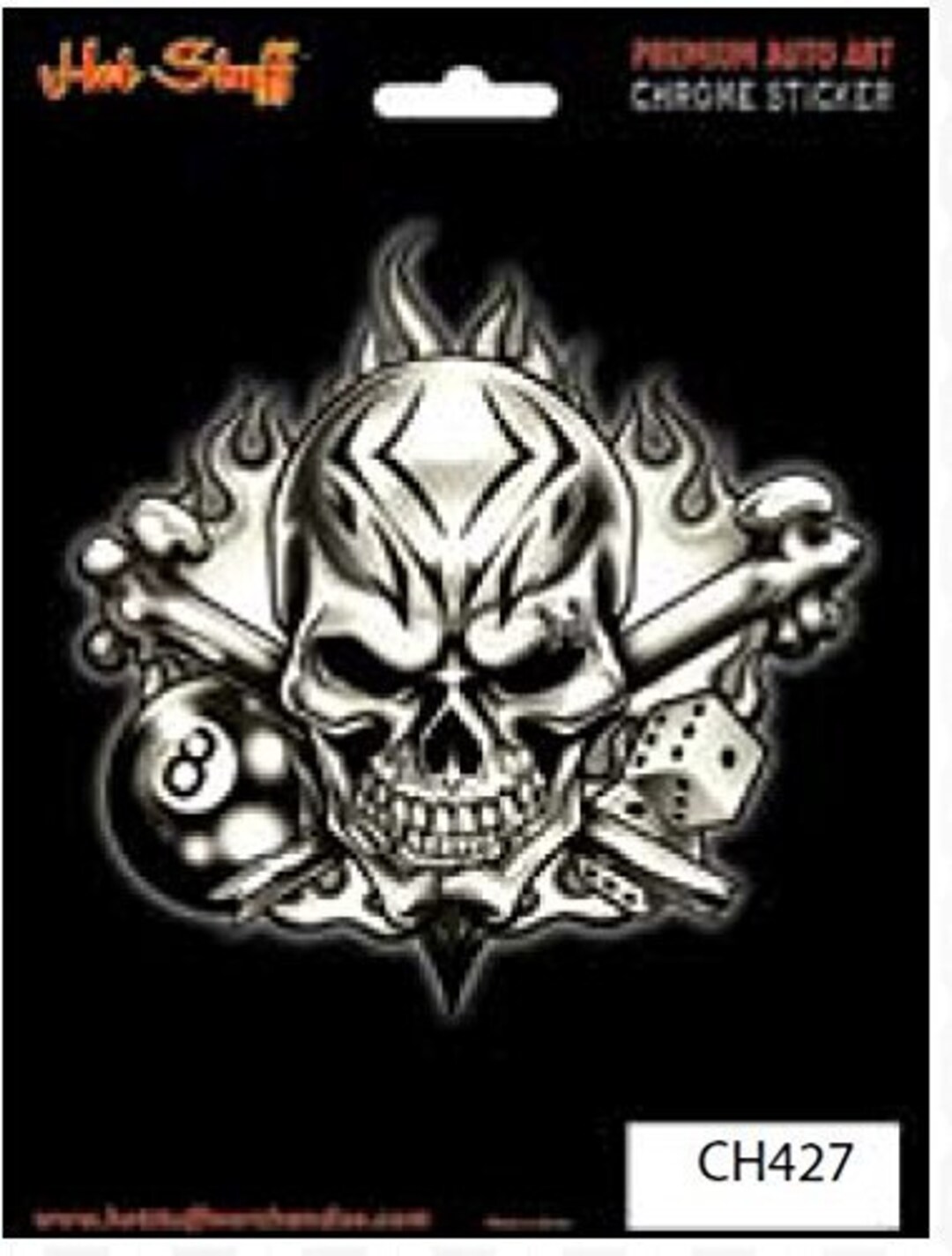 Skull Eight Ball Chrome Auto Sticker - Etsy