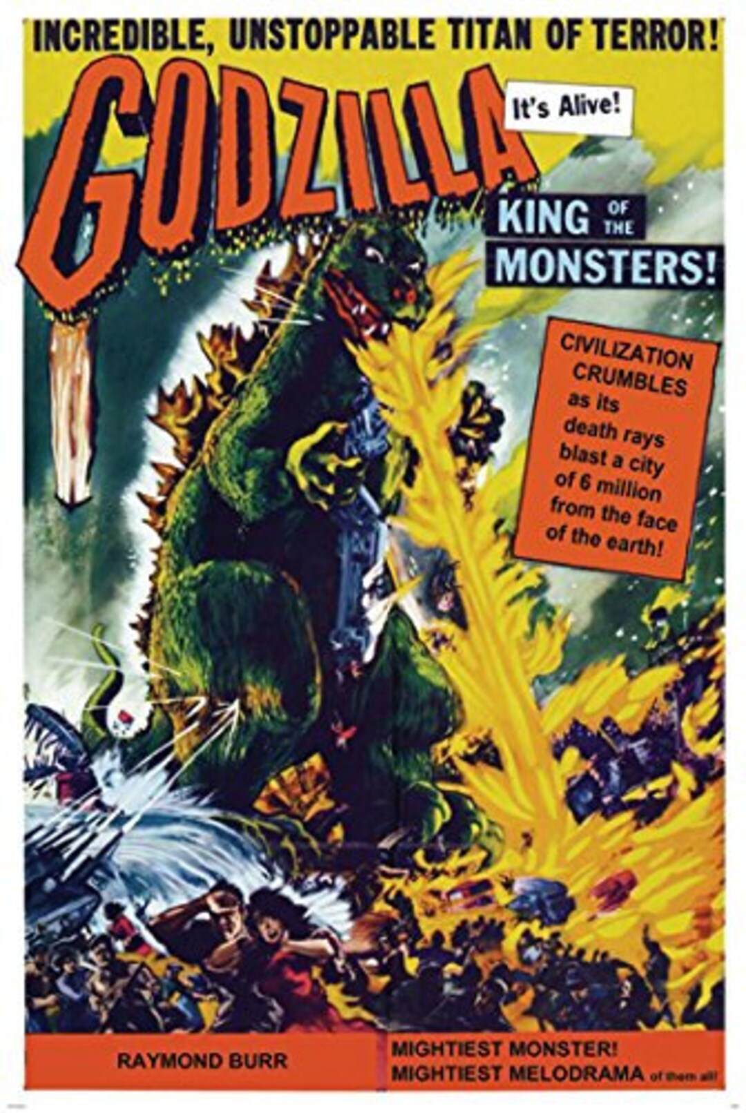 Godzilla Poster - Amazing Vintage Print - Style 1 - Rare Hot New 24x36 ...