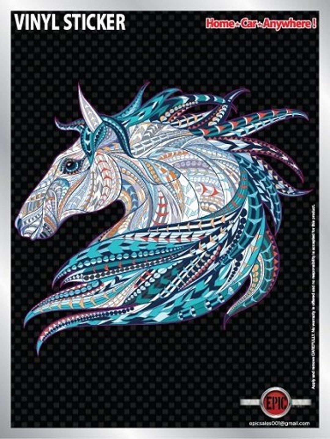 Patchwork Horse Auto Sticker - Etsy