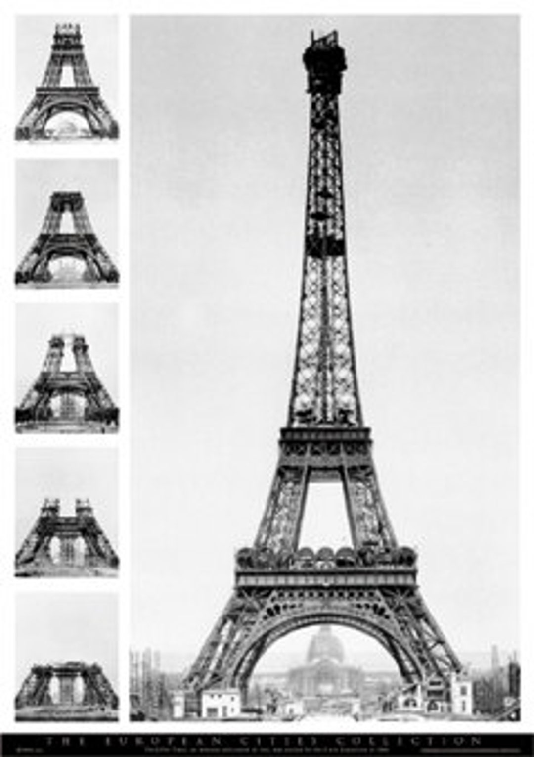 Eiffel Tower Stages Poster - Amazing Construction Progress Shots - New ...