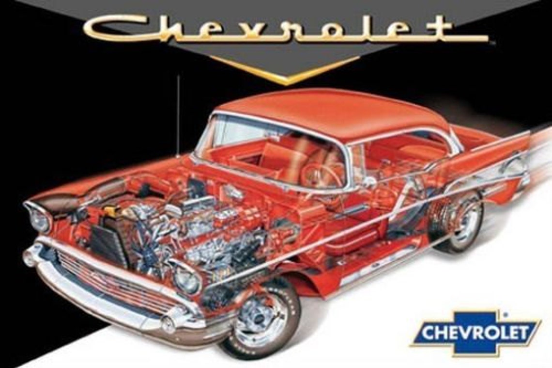 57 Chevy Poster - Cut Out Print - Rare Hot New 24X36 - Etsy