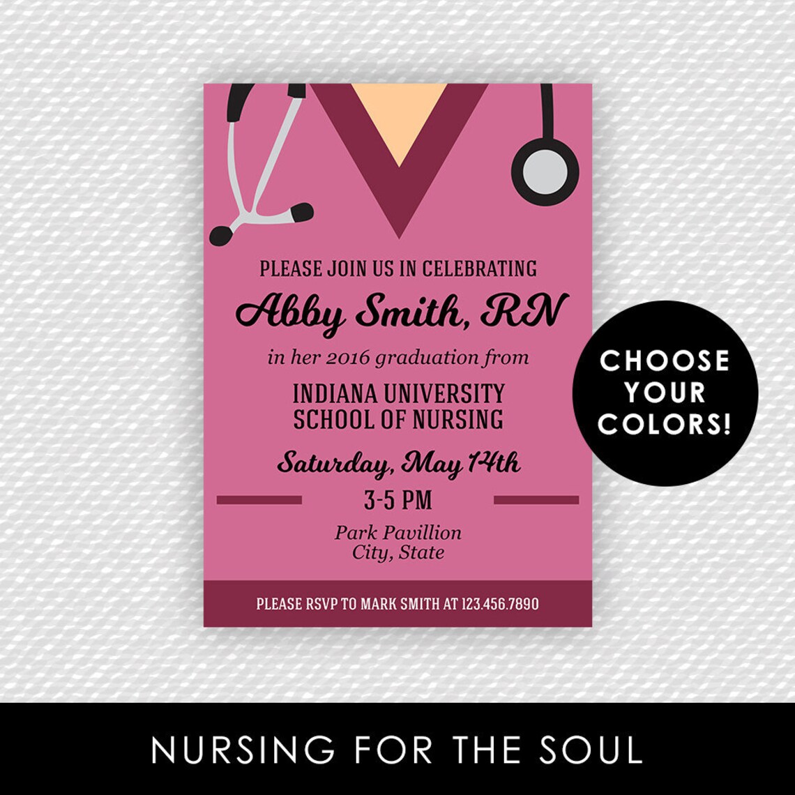 Nurse Invitation - Nurse Graduation Invitation - Nursing School ...