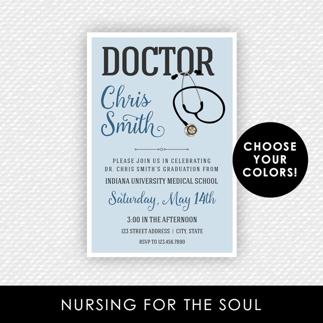 Doctor Invitation - Doctor Graduation Invitation - Doctor Stethoscope ...
