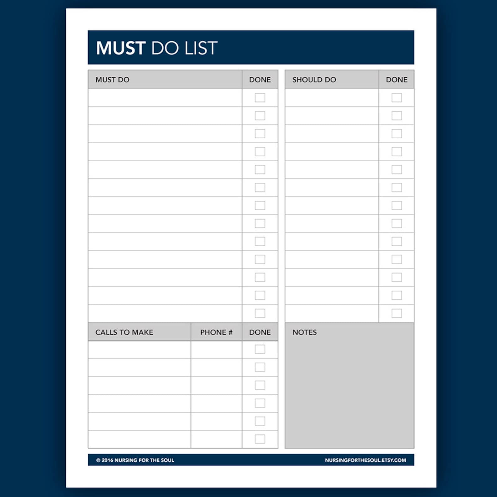 Editable Must Do List Must Do List Prioritized to Do Checklist ...
