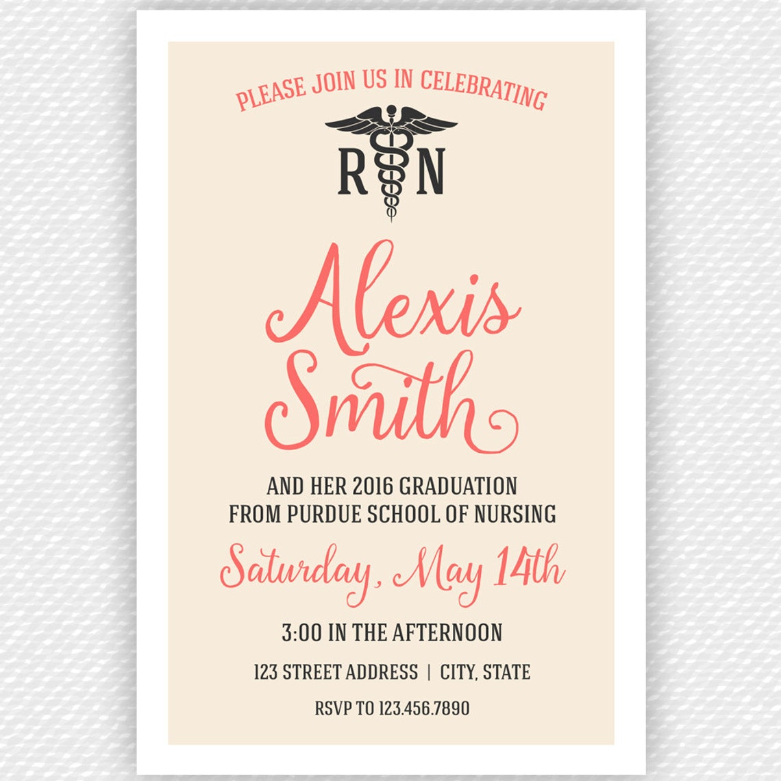 Nurse Invitation - Nurse Graduation Invitation - Nursing School ...