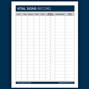 Editable Vital Signs Form Vital Signs Vital Signs for - Etsy