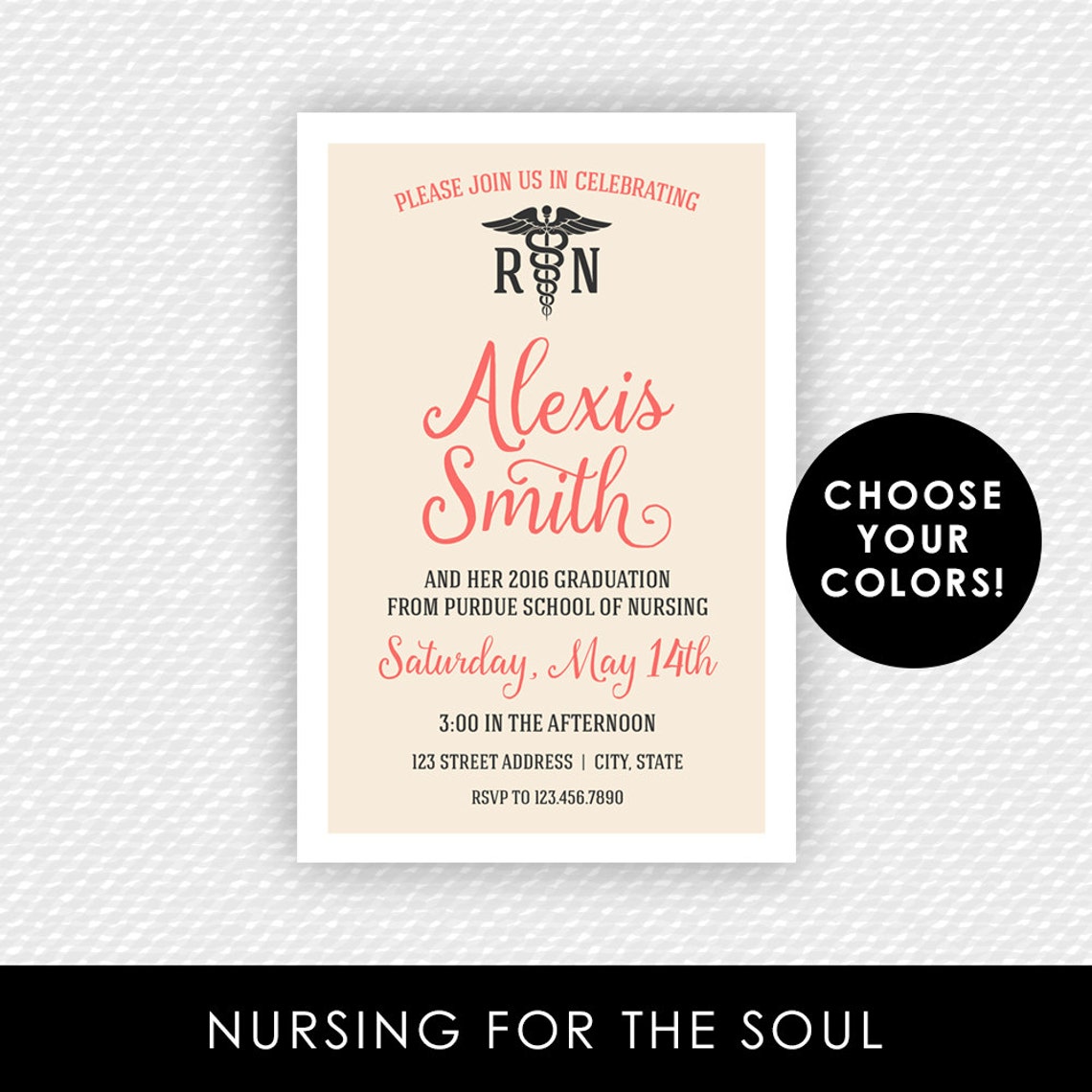 Nurse Invitation - Nurse Graduation Invitation - Nursing School ...