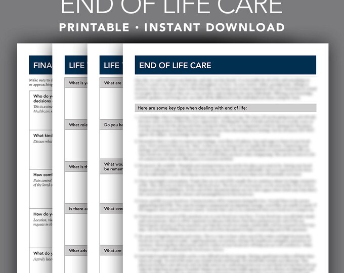 End of Life Care Nursing Printable End of Life Forms - Etsy