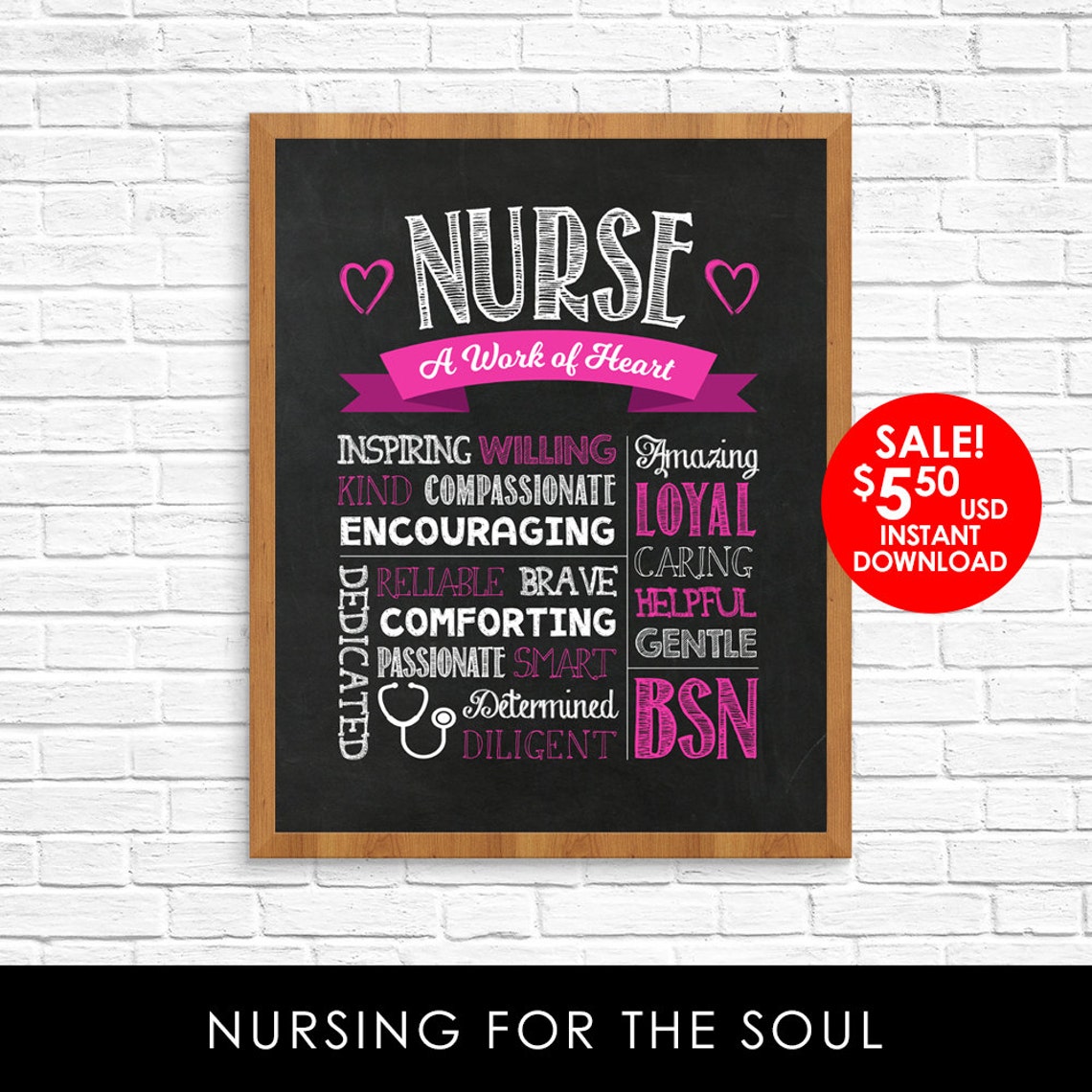 Nurse Sign - BSN RN Nurse Chalkboard Sign - Nurse Gift - Nurse ...