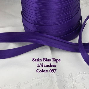 10 Yards Satin Bias Tape 1/4” 33 Color to Choose - Etsy