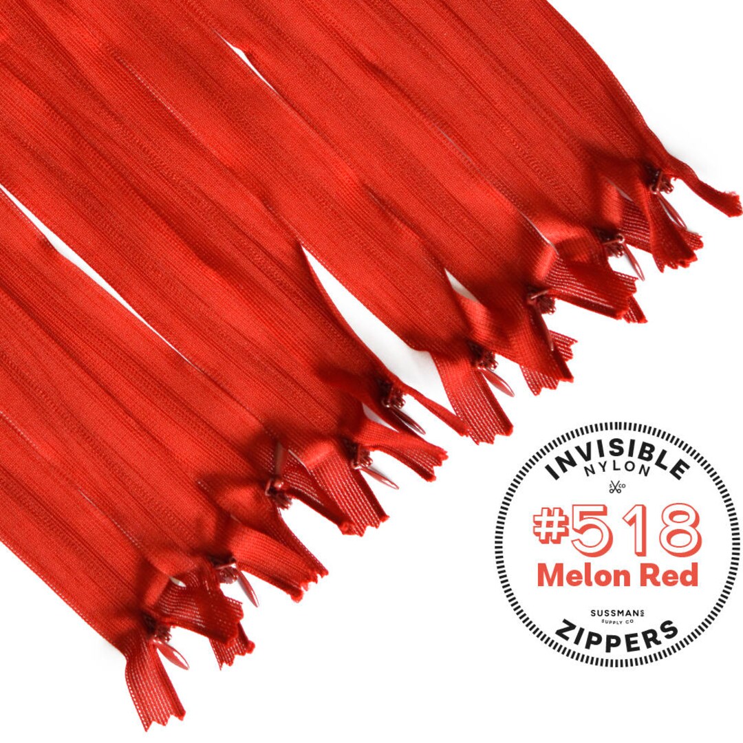 Invisible Zippers - #518 Melon Red - 8" 10" 12" 14" 16" 18" 20" 22" 25 ...
