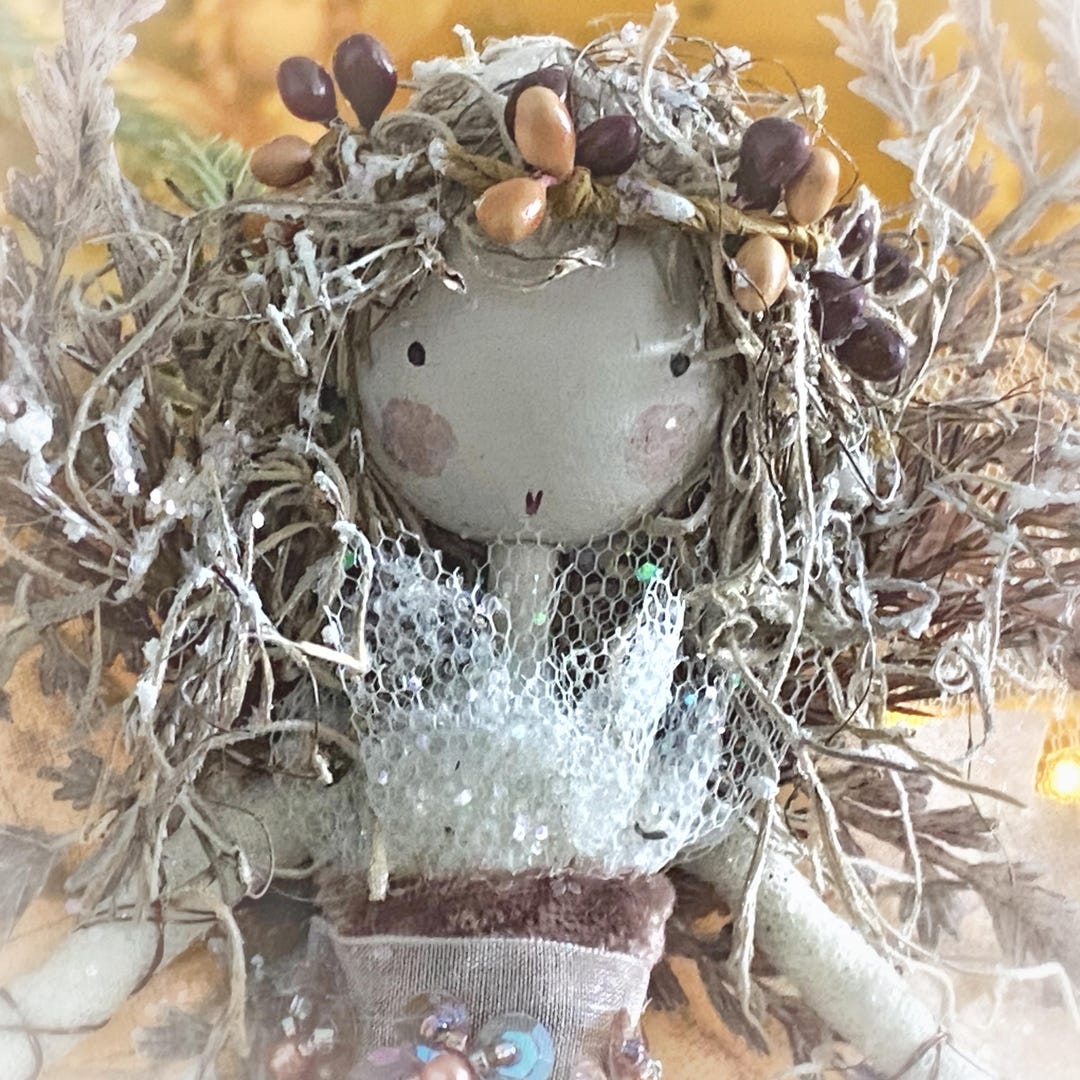 Handcrafted Forest Fairy Christmas Tree Topper: Rustic Shabby Chic ...