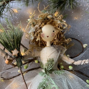 Rustic Woodland Fairy Christmas Decoration, Handmade Vintage Style ...