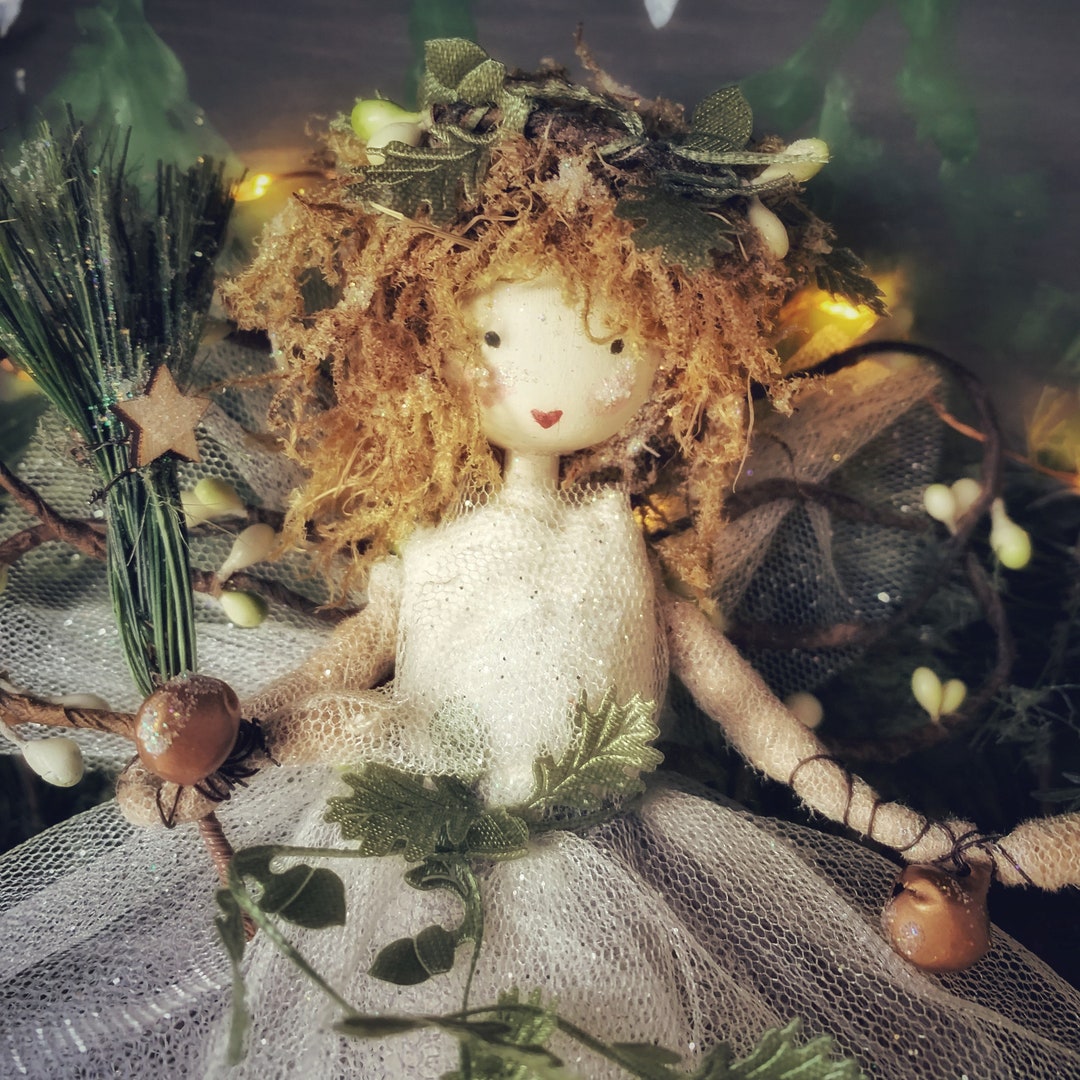 Rustic Woodland Fairy Christmas Decoration, Handmade Vintage Style ...