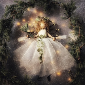 Rustic Woodland Fairy Christmas Decoration, Handmade Vintage Style ...