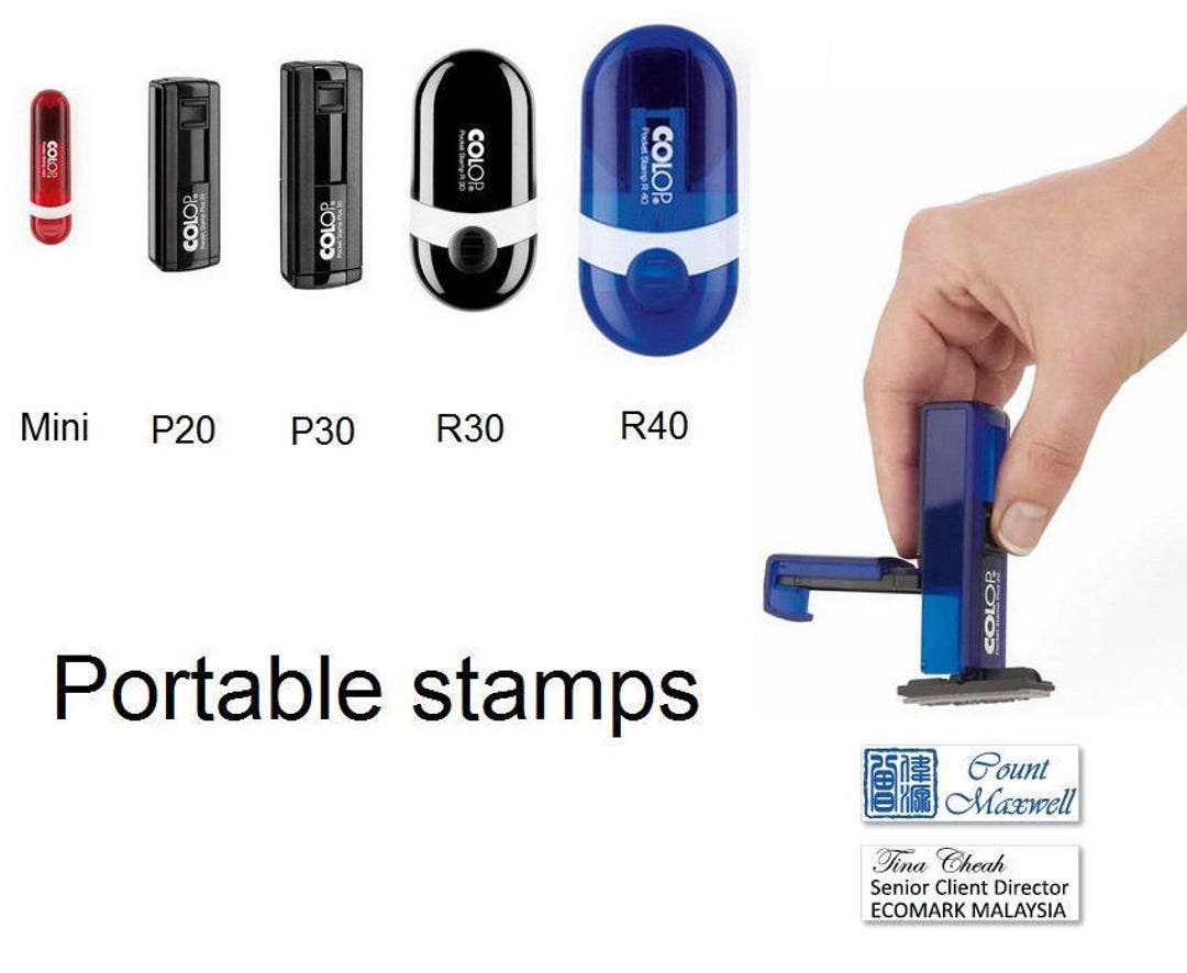 Pocket Stamp - Company Info Name Address School Shop Bar Store ...