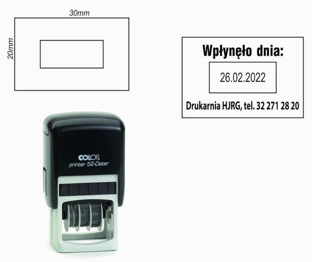 Date Stamp With Custom Text Colop Printer 52 Dater Self-inking Stamp ...