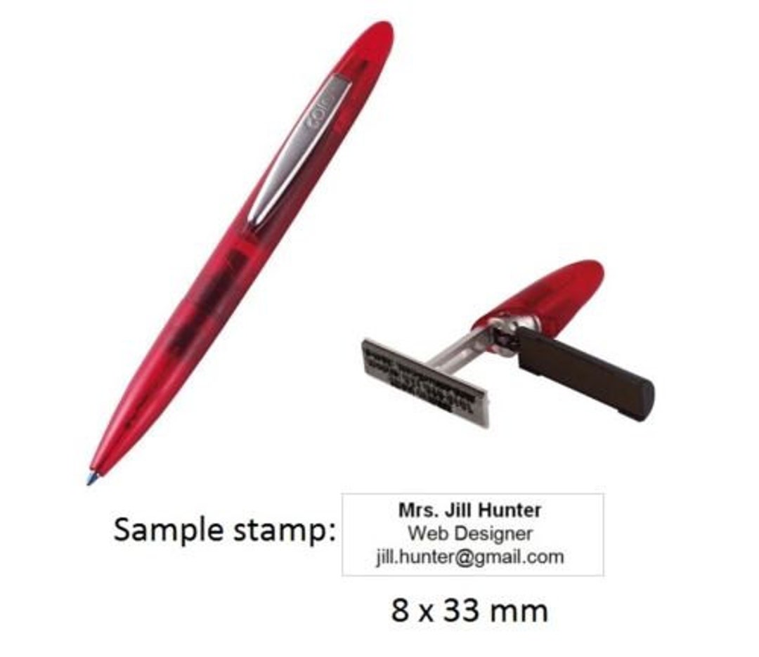 Pen-stamp - Colop Stamp Writer - Custom Self-inking Stamp - 8x33mm - Etsy
