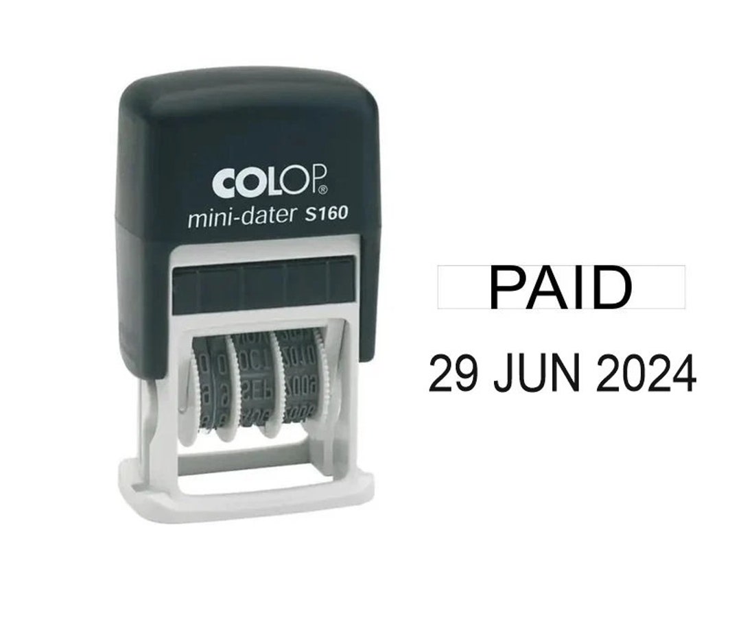 Date Stamp With Custom Text - Colop Mini-dater S160 - Self-inking Stamp ...