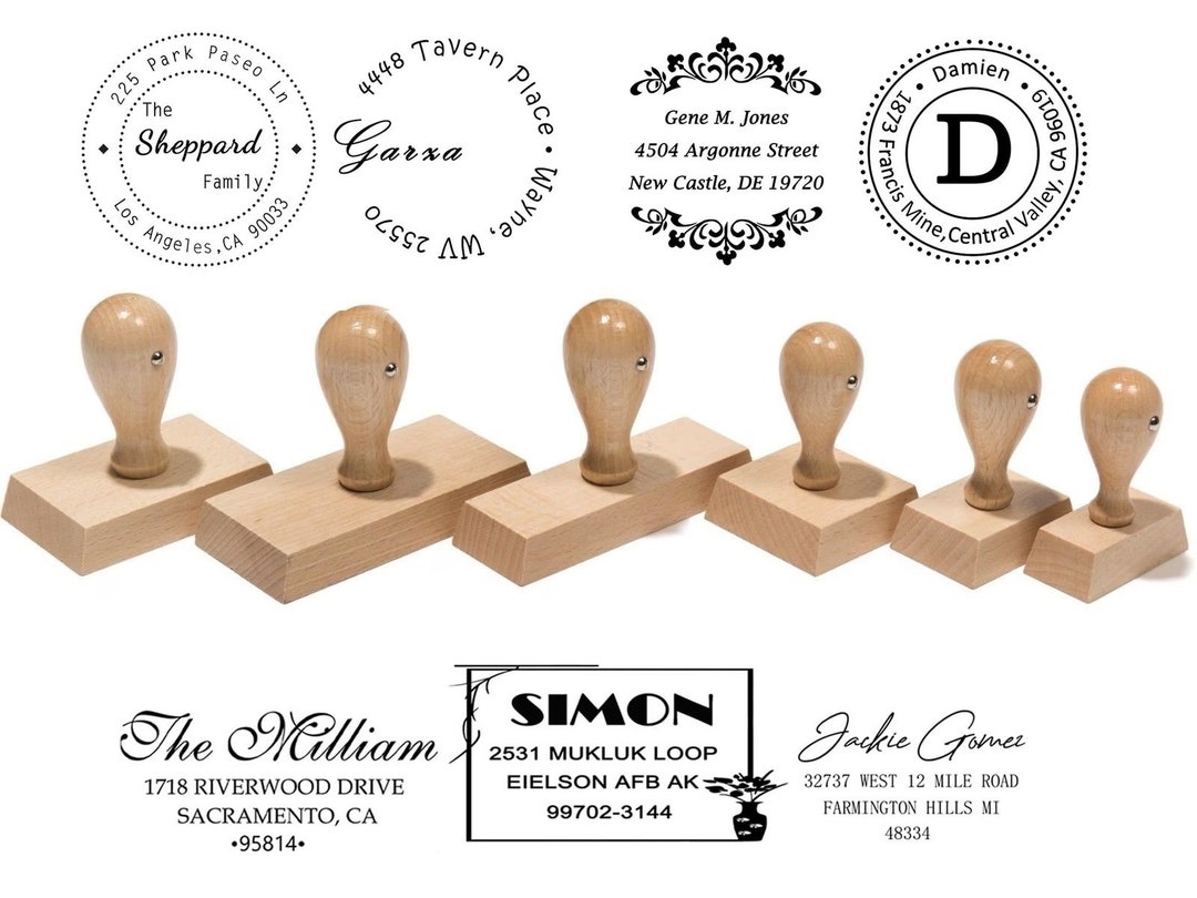 Sello de Madera Personalizado Personalizado Varios Tamaños Incluye Almohadilla de Tinta - Etsy ...