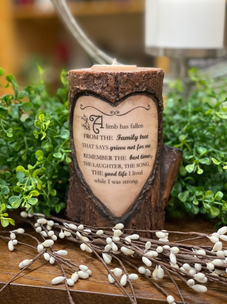 Memorial Candle Log A Limb Has Fallen Quote to Memorialize a Lost Loved ...