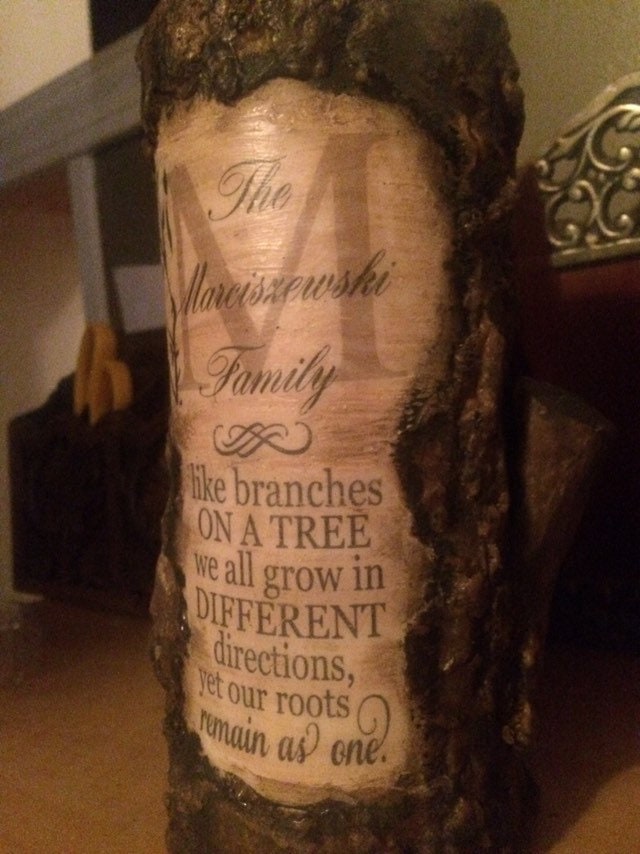 Candlepersonalized Family Tree Log Carved Custom Giftrustic | Etsy