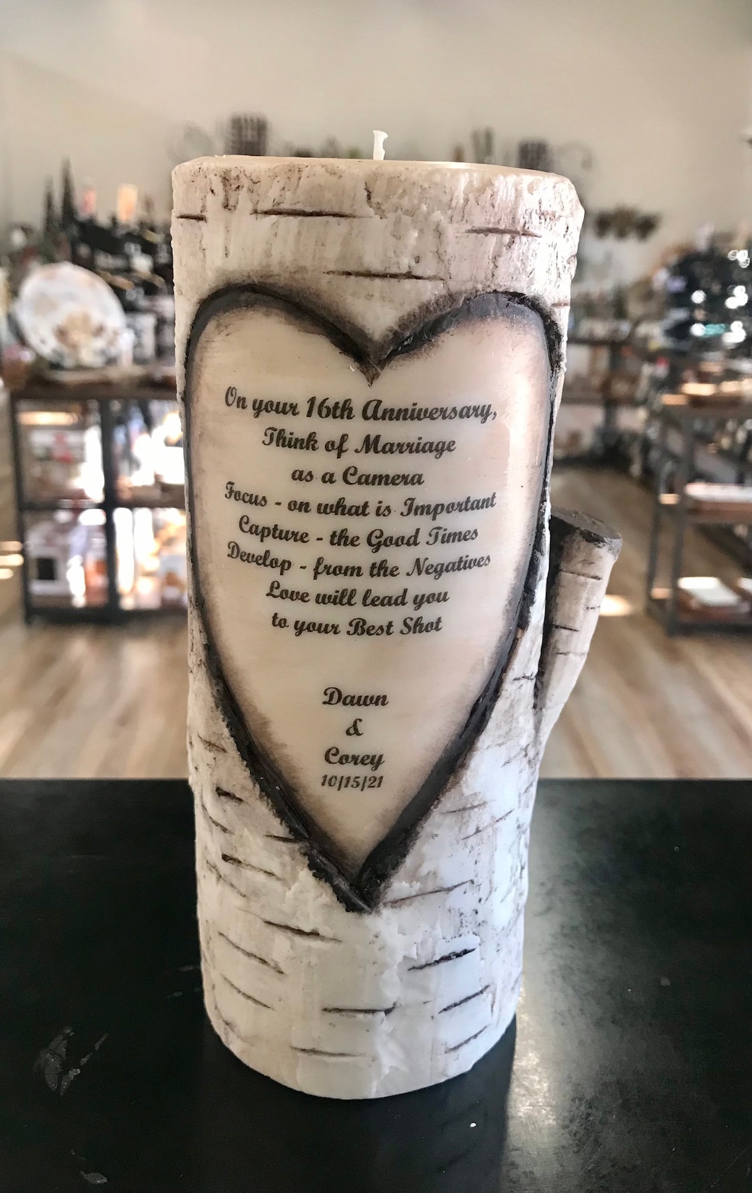 Birch or Oak Tree Personalized Poem Pillar Candle - Wedding or ...