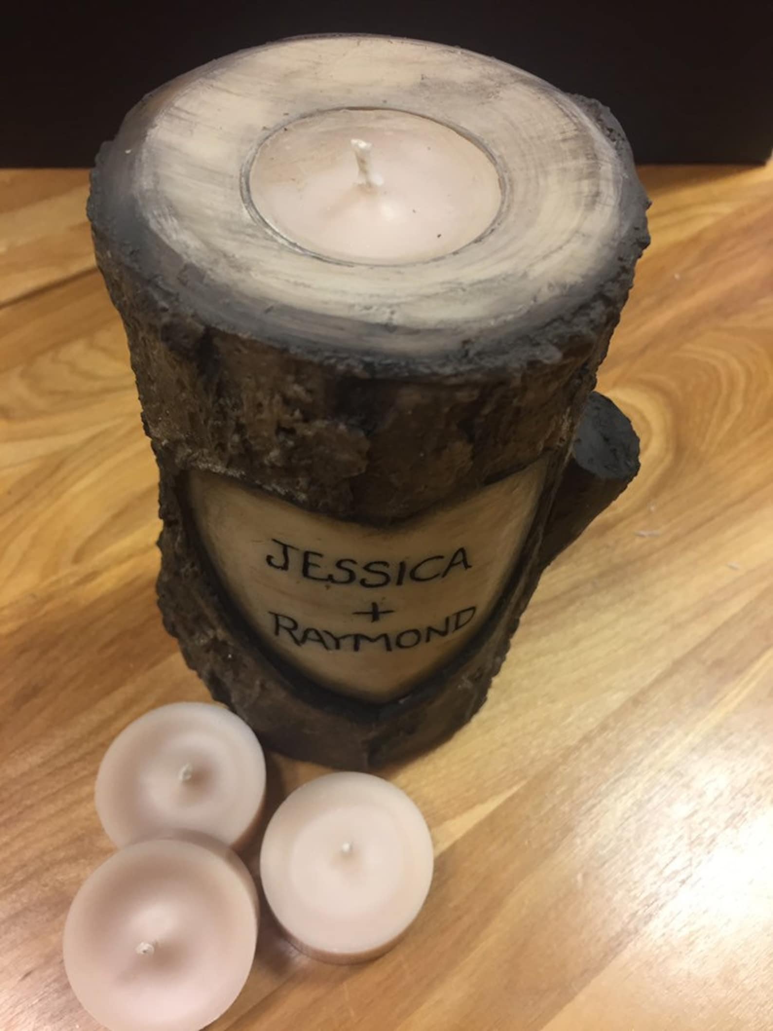 Personalized Log Candle all Wax Scented Soy Carved Boyfriend - Etsy