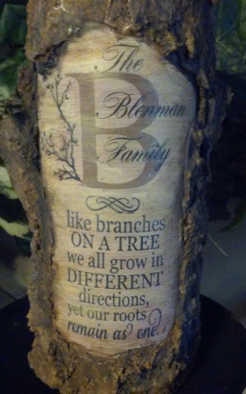 Candlepersonalized Family Tree Log Carved Custom Giftrustic | Etsy