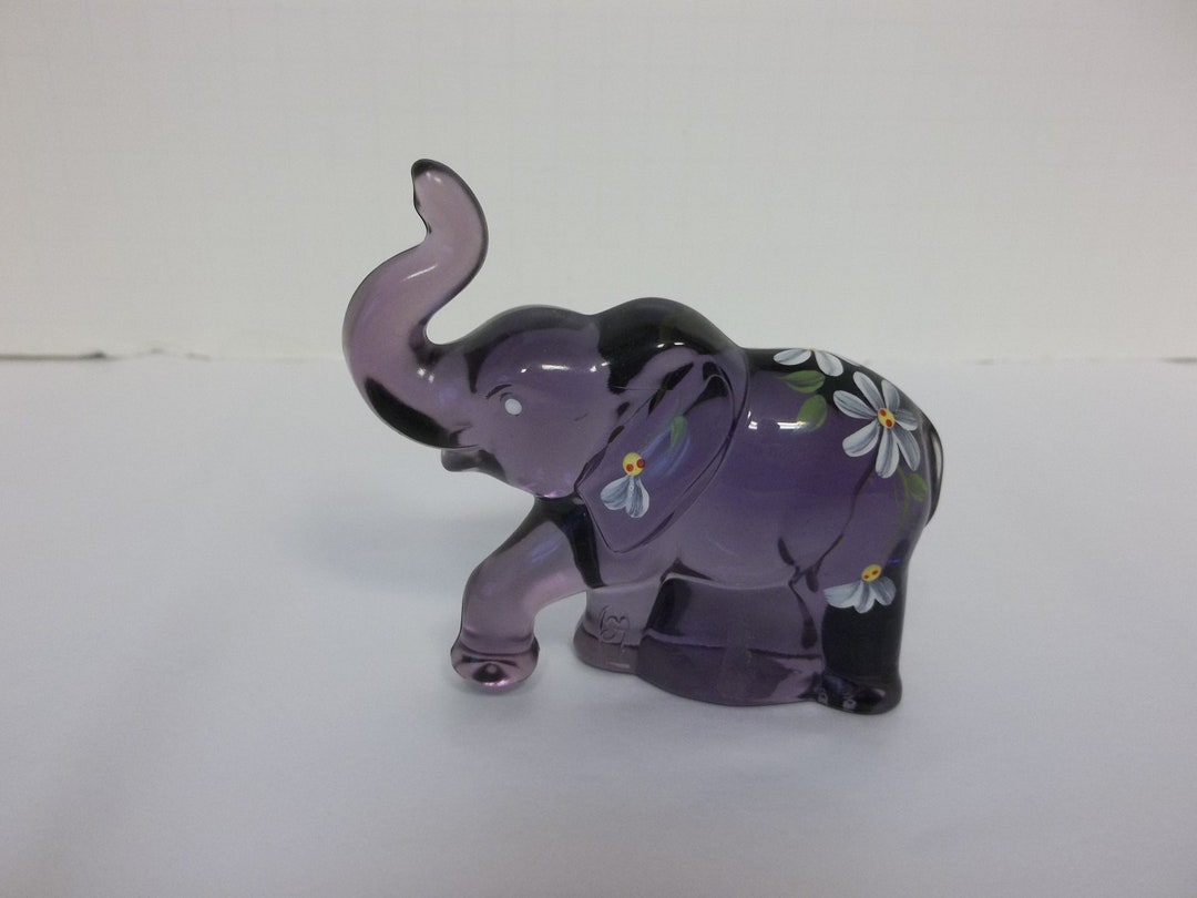 Beautiful Fenton for Lenox, Purple Elephant, Hand Painted, Signed by ...