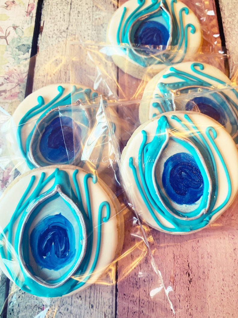 Peacock Feather Cookies | Etsy