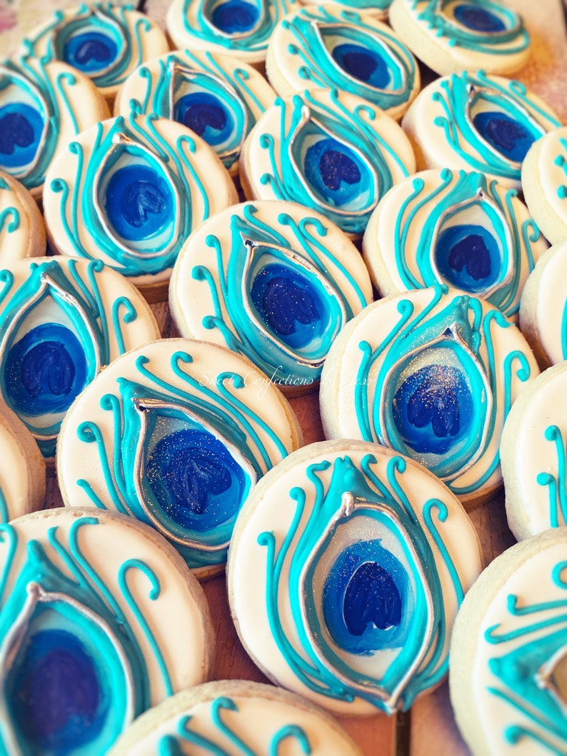 Peacock Feather Cookies | Etsy