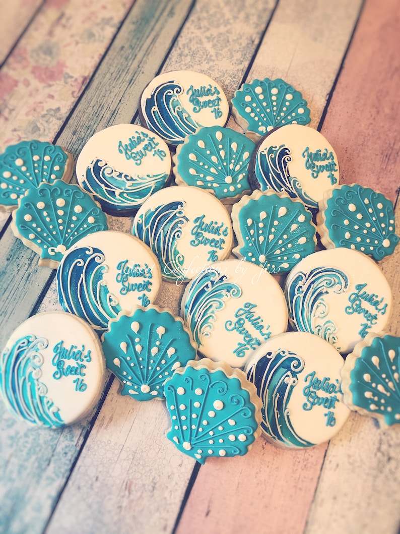 Wave Cookies - Etsy