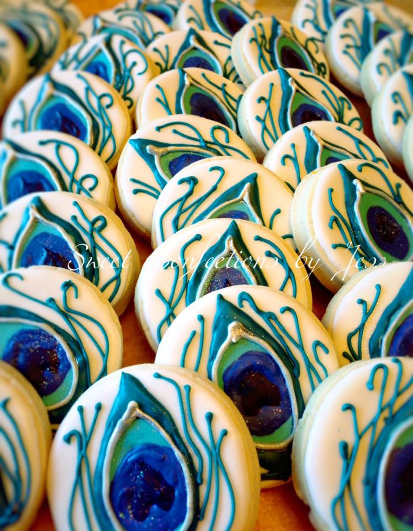 Peacock Feather Cookies - Etsy