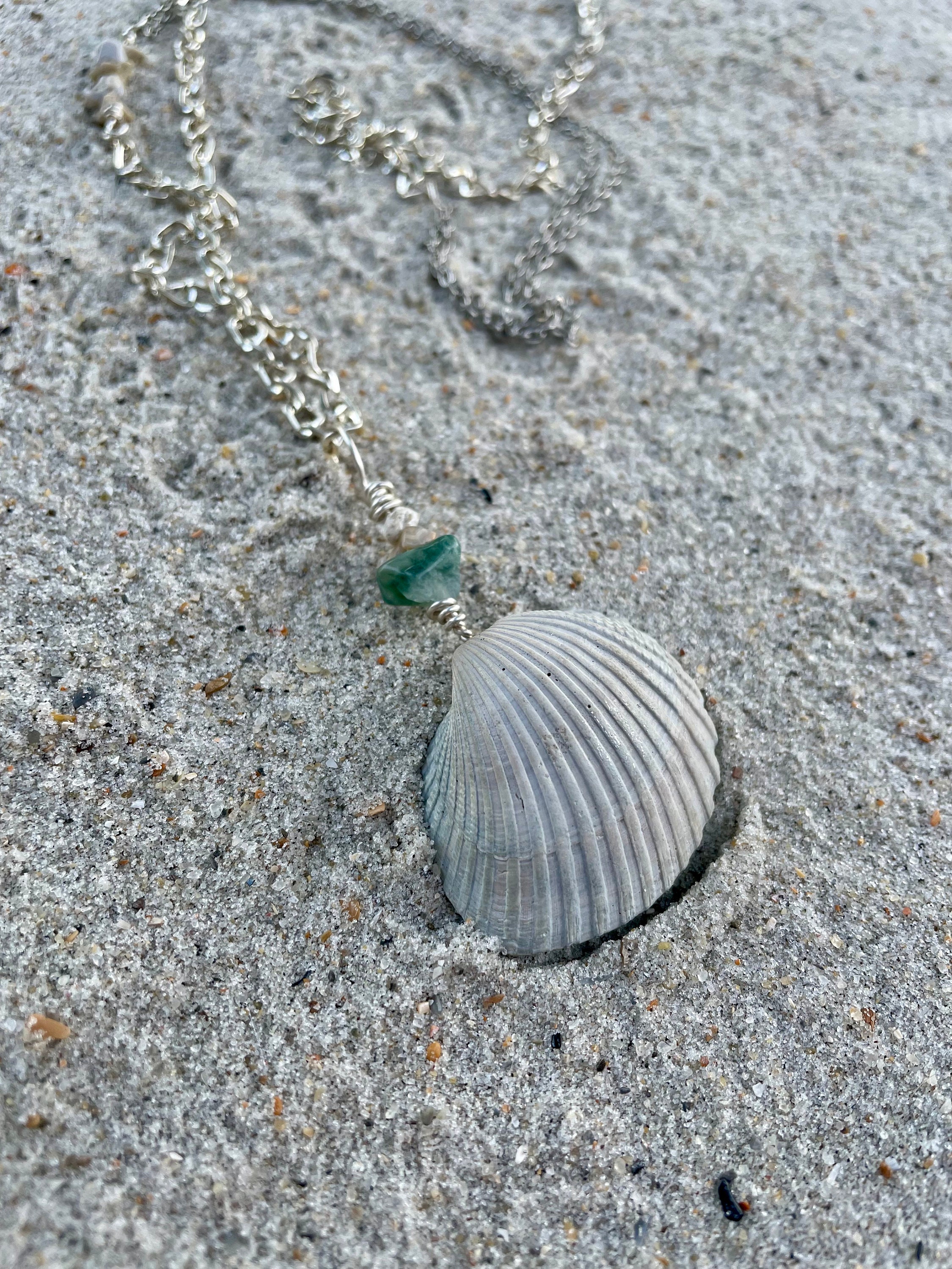 The beachcomber Necklace Natural Shell Necklace Silver Shell Necklace ...