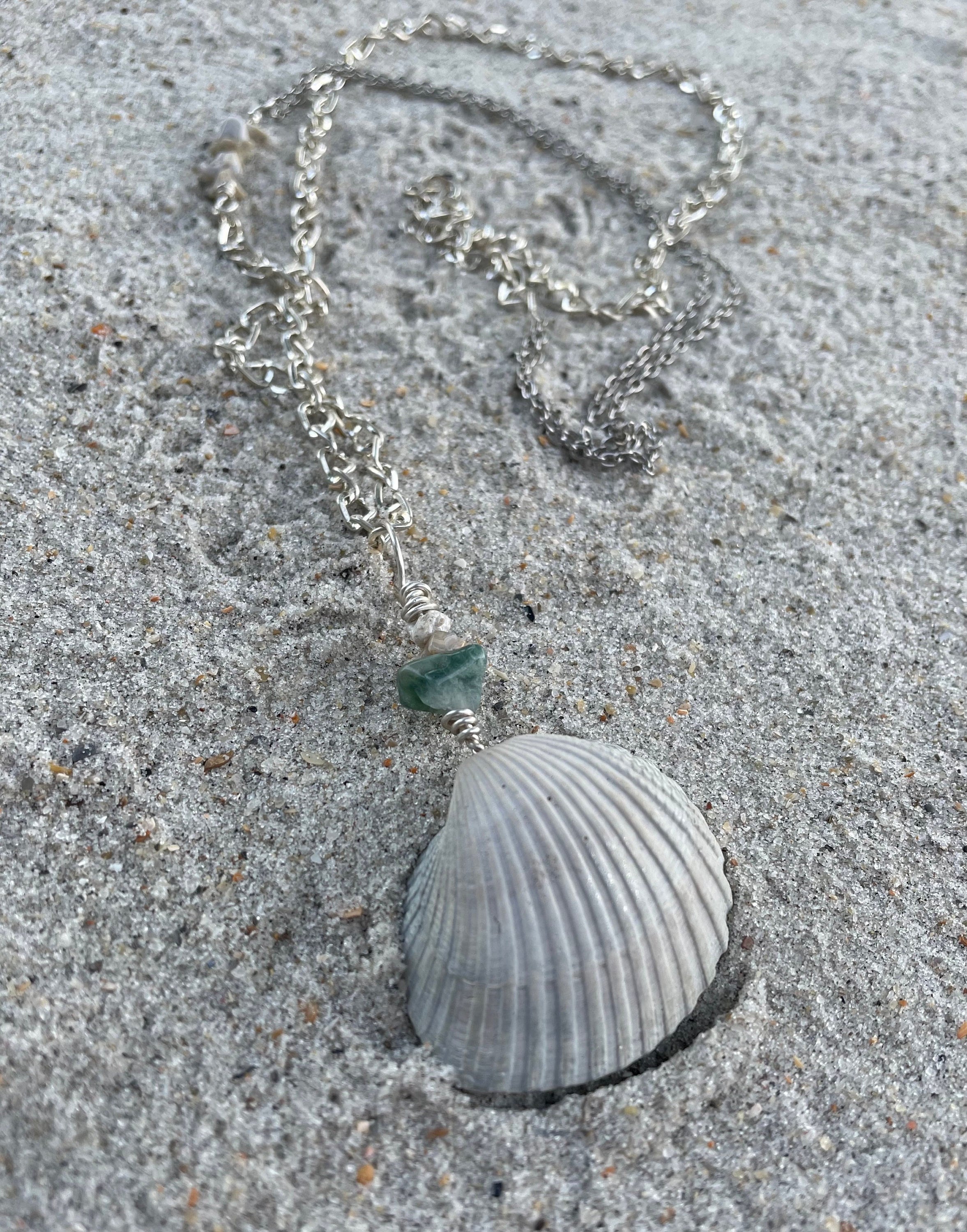 The beachcomber Necklace Natural Shell Necklace Silver Shell Necklace ...