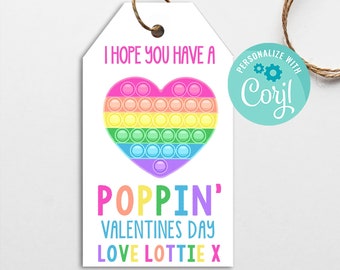 Pop It Valentines Day Tag | Etsy