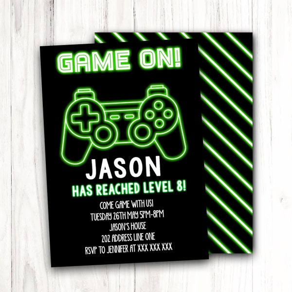 Computer Gaming Invitation - Etsy
