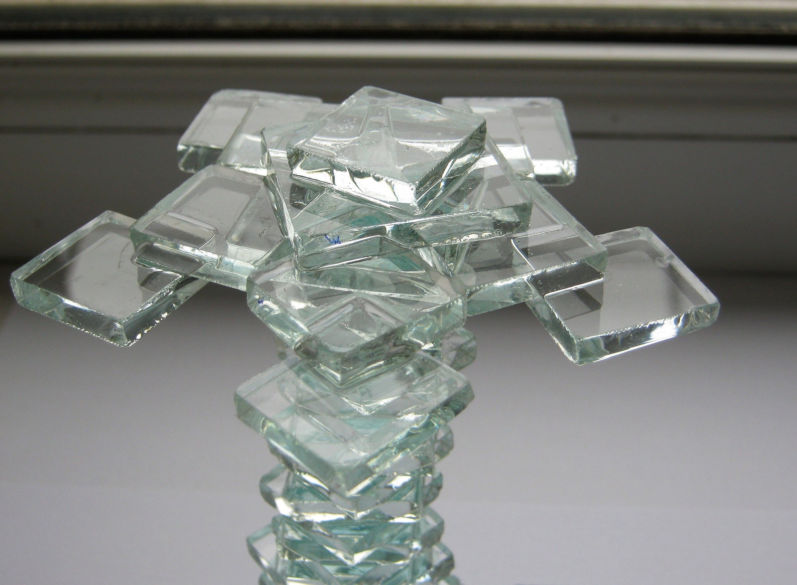 Stacked Glass Palm Figure Layered Glass Sculpture Glass Card | Etsy