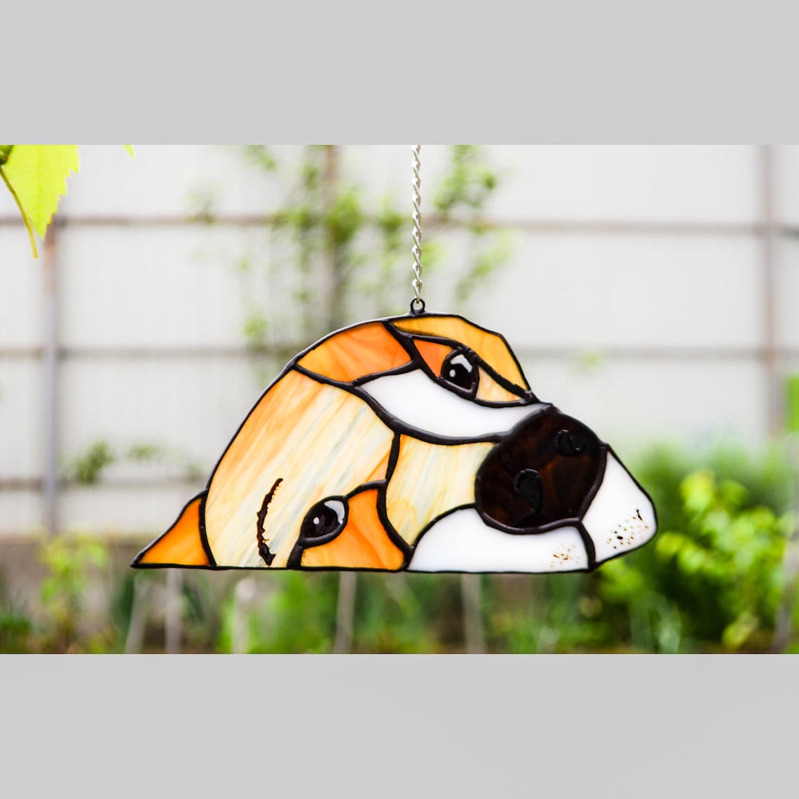 Stained Glass Funny Dog Suncatcher Playful Stained Glass Pup - Etsy